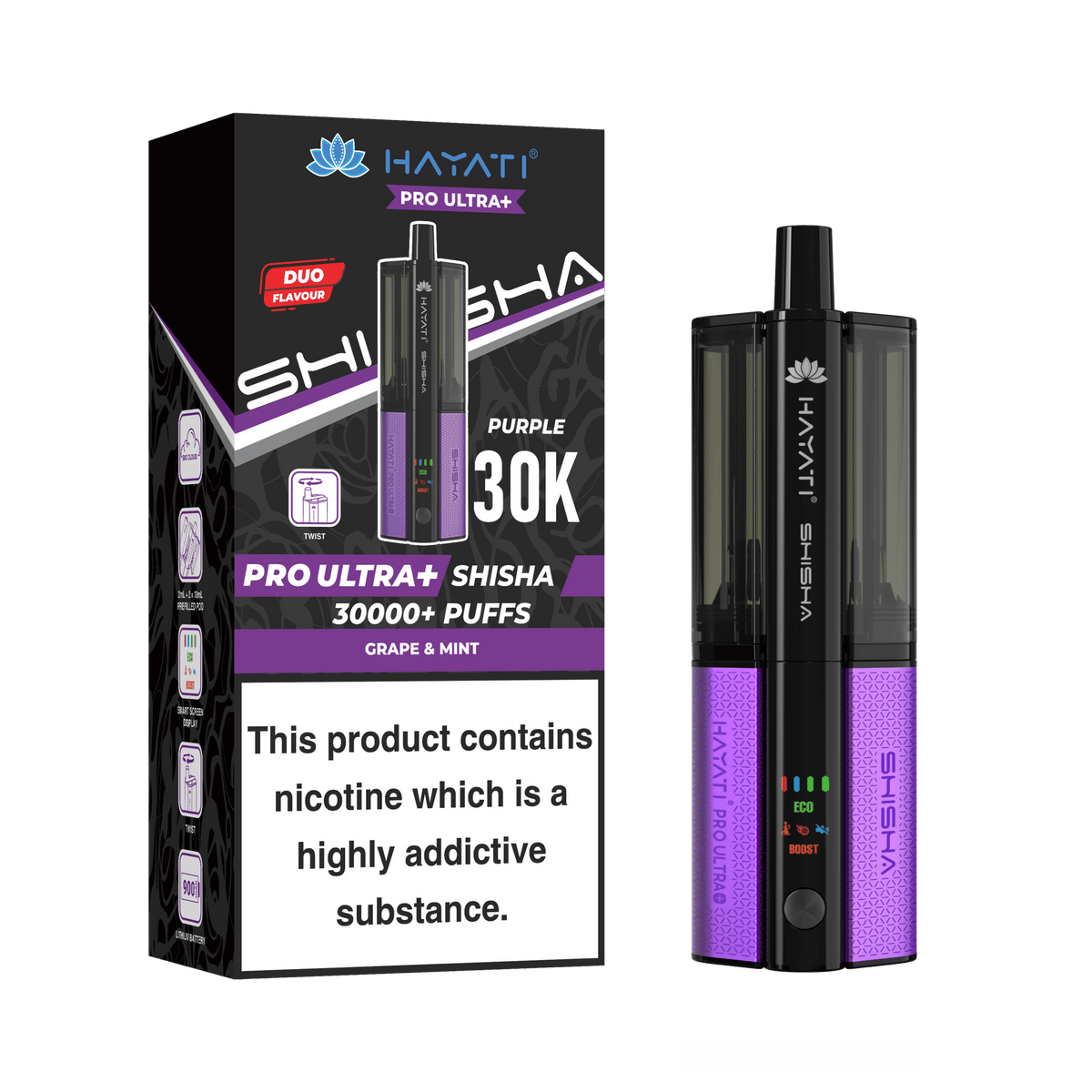 Hayati Pro Ultra Plus Shisha 30k Vape Kit Box of 5